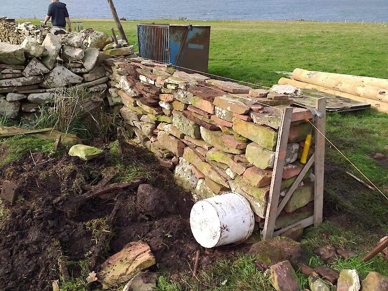 Dry stone dyke building | North Isles Landscape Partnership Scheme